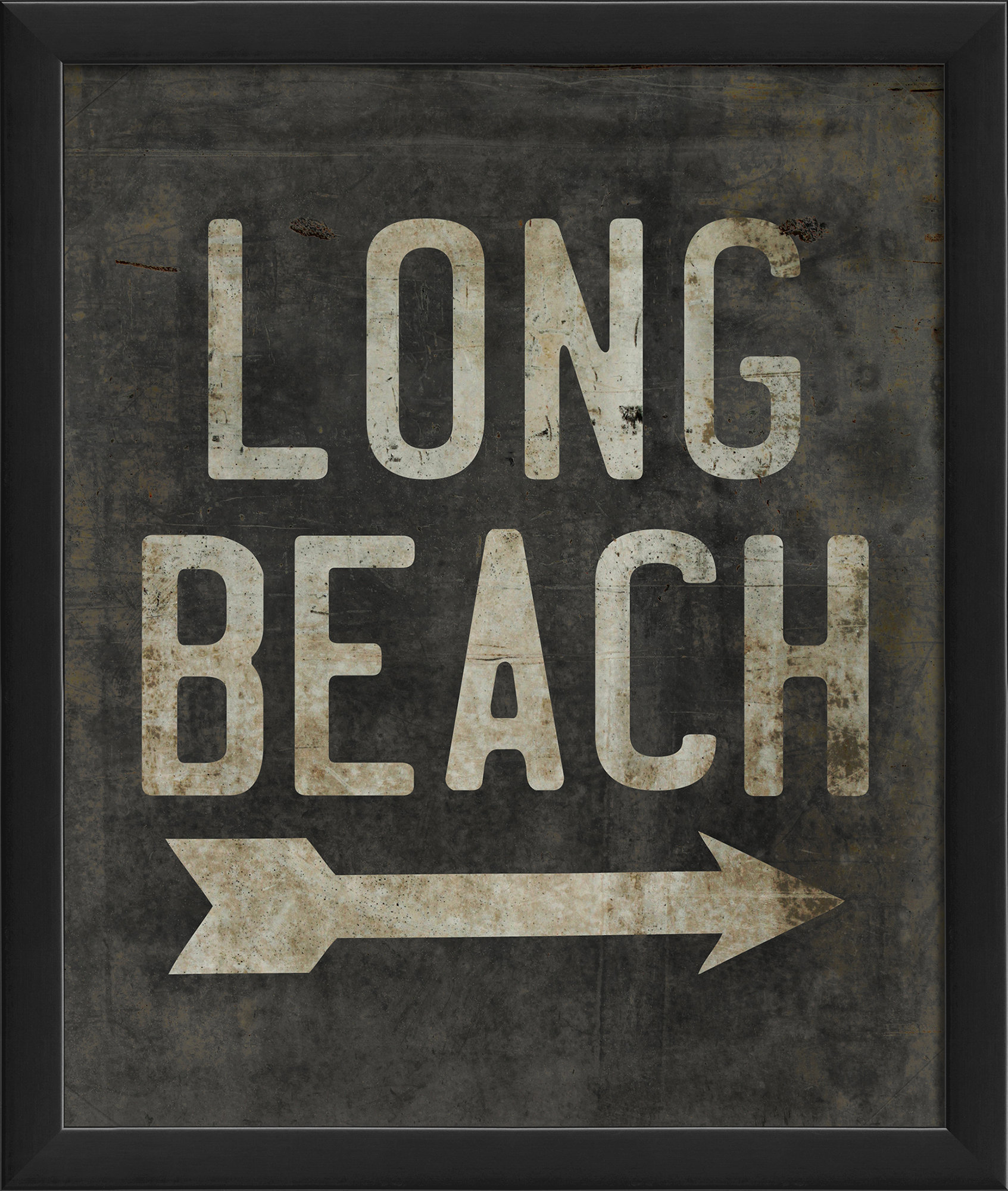 The Artwork Factory Long Beach Beach Sign Framed Textual Art | Wayfair