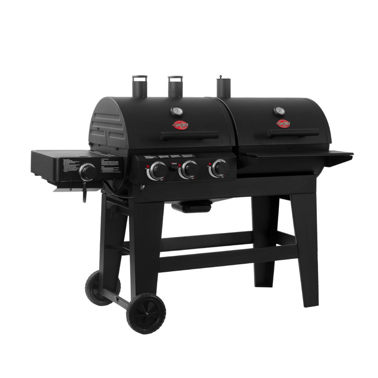 Char-Griller Double Play Dual Fuel BBQ - Gas & Charcoal Grill with ...