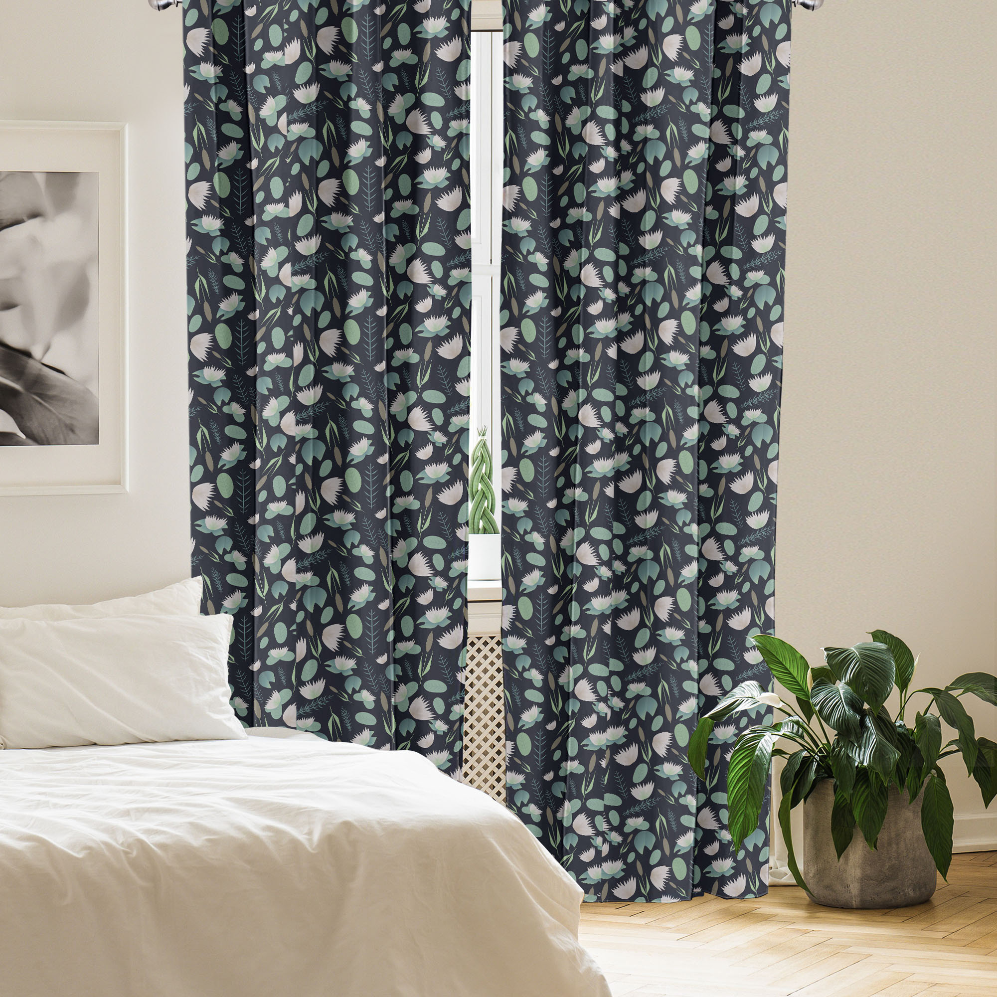 East Urban Home Leaves 4-Panel Curtains, Elements from a Lake Cadet ...