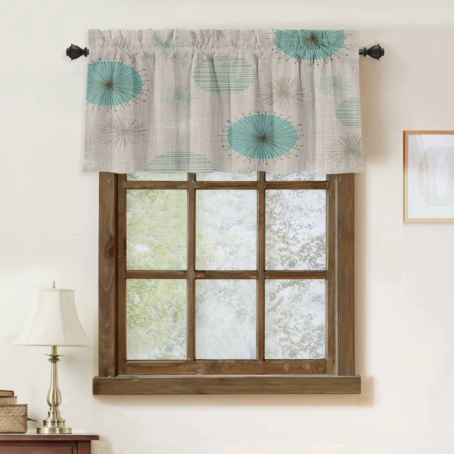 Ophelia & Co. Gold 52"W Linen Weave with Vintage Flowers Soft Color ...
