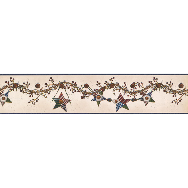 CONCORD WALLCOVERINGS ™ Retro Design 15' L x 5" W Vine with Berries ...