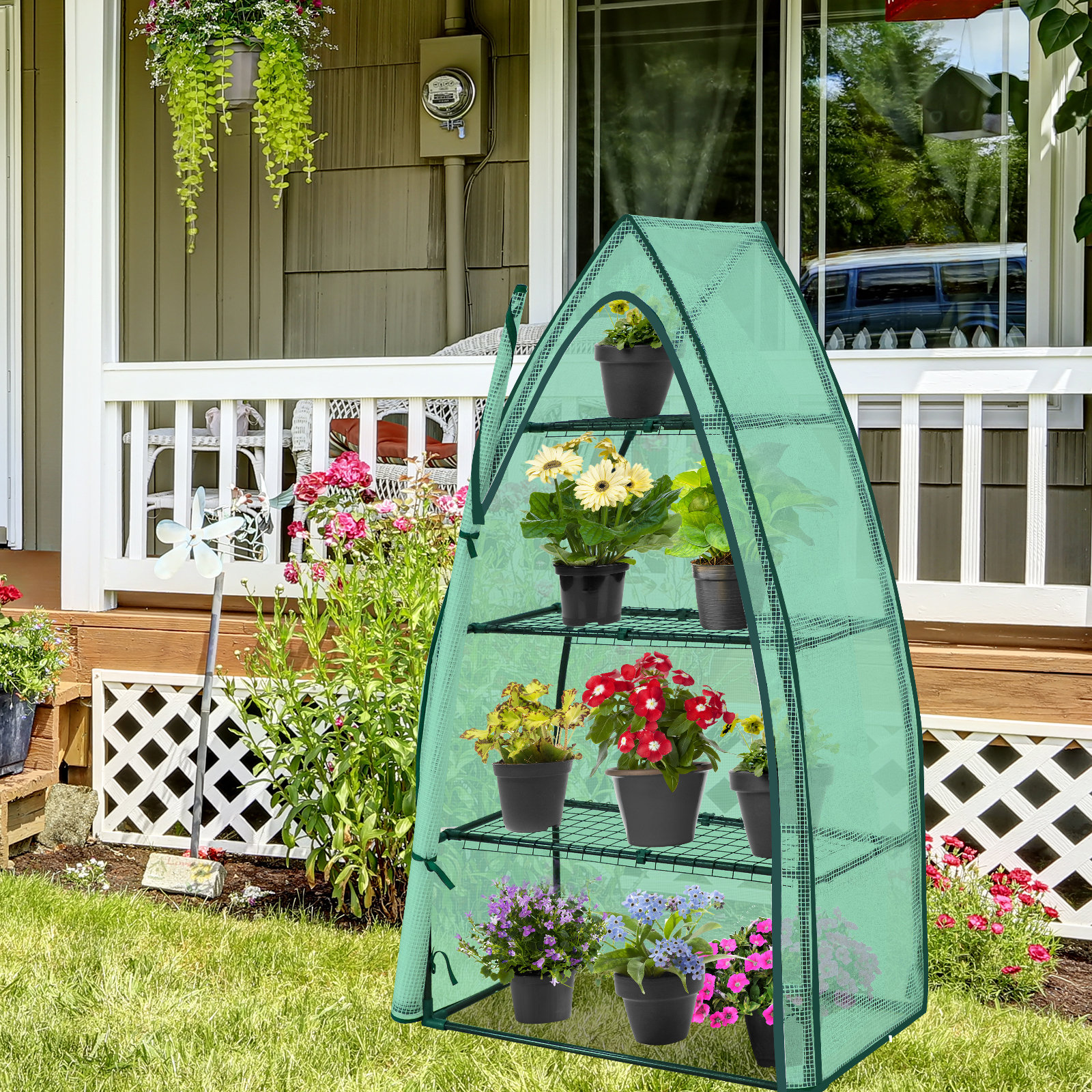 EAGLE PEAK 4-Tier Portable Mini Greenhouse With Shelves | Wayfair