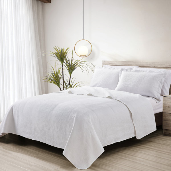 Barrie White Microfiber 2 Piece Quilt Set | Birch Lane