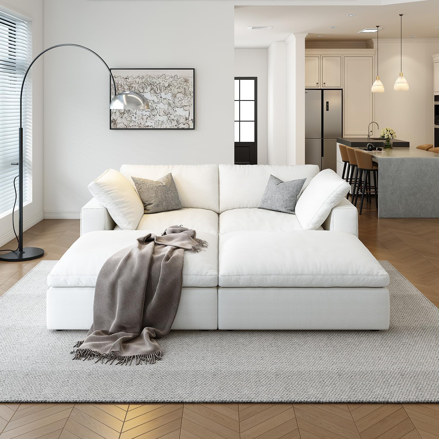Hokku Designs Oversized Deep Seat Feather Down Modular Sleeper ...