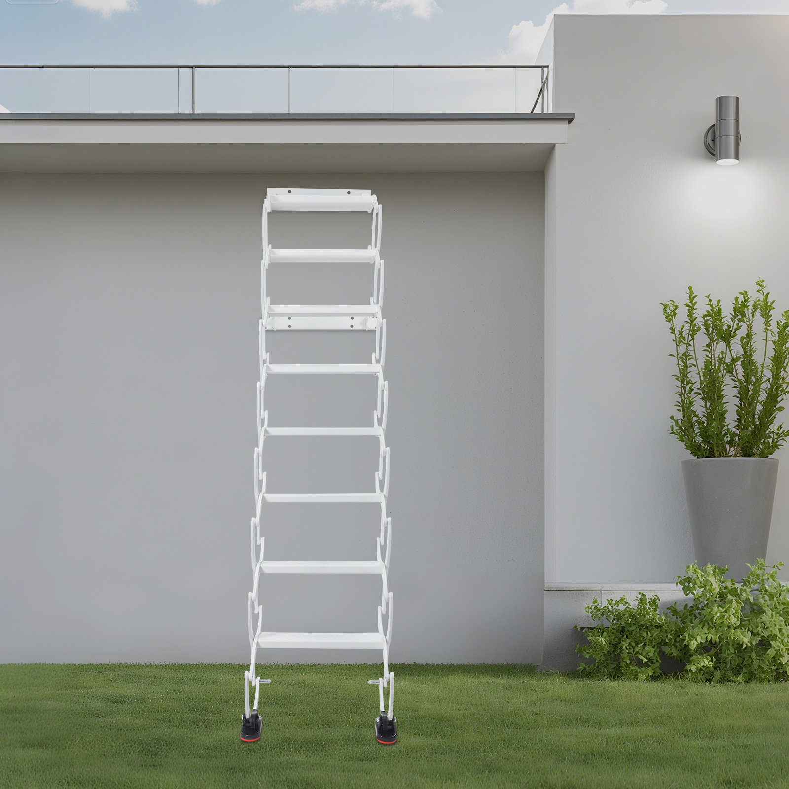 Latitude Run® 8 Steps Wall Mounted Retractable Folding Ladder | Wayfair