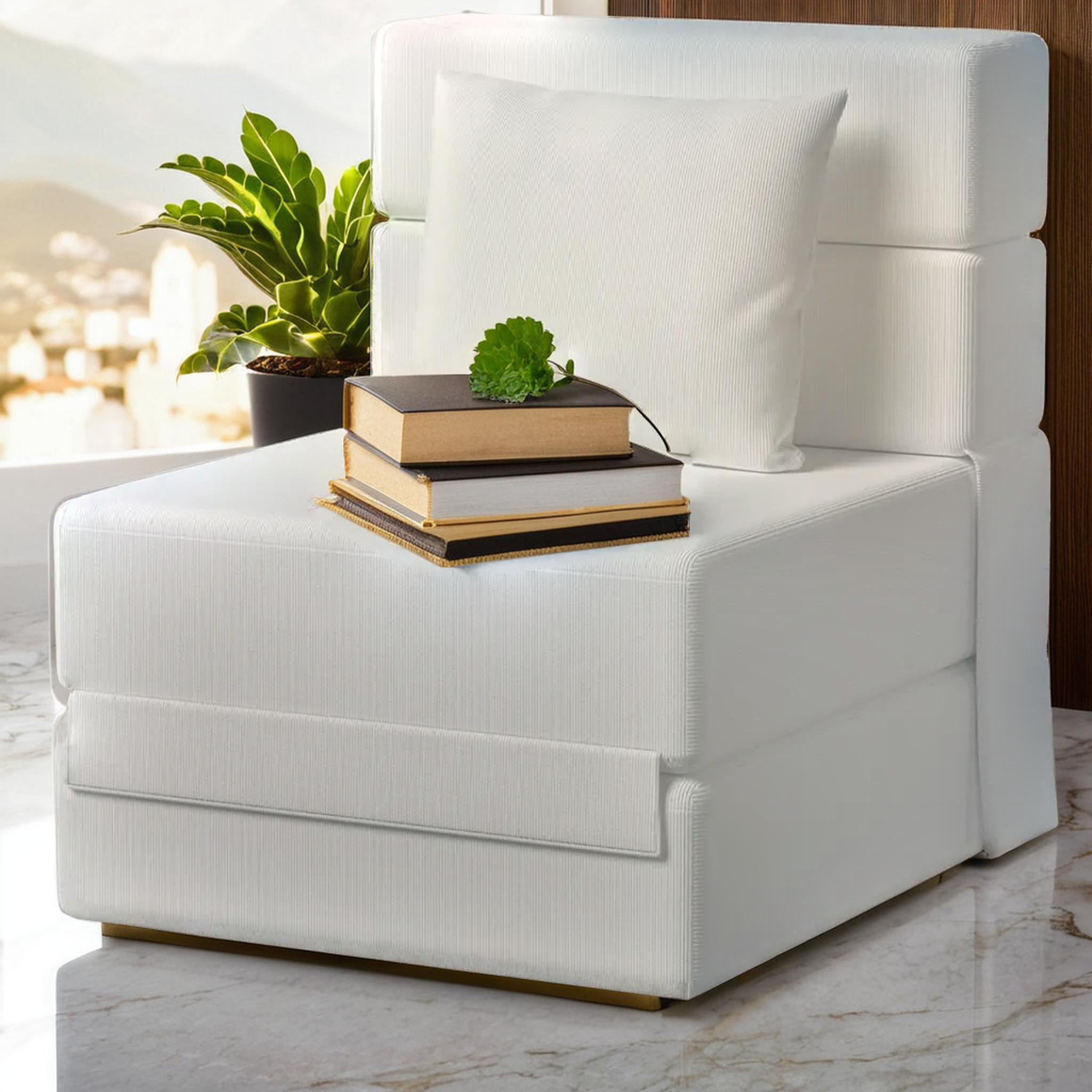 Mercer41 Simple Modern Convertible Folding Compression Sectional Sofa ...