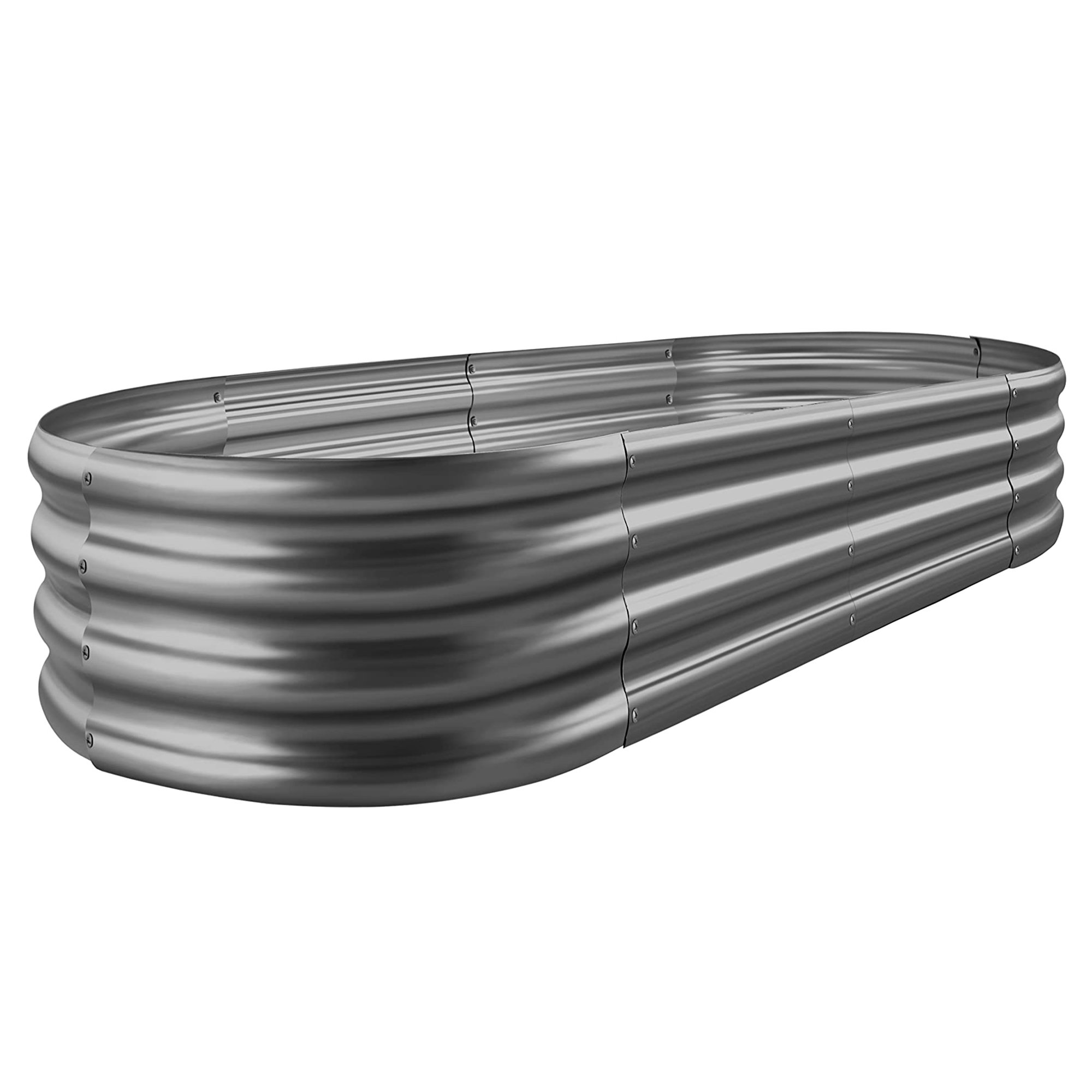 Arlmont Co Selita 8 Ft X 2 Ft Oval Galvanized Raised Garden Bed Arlmont Co Selita 8 Ft X 2 Ft Oval Galvanized Raised Garden Bed