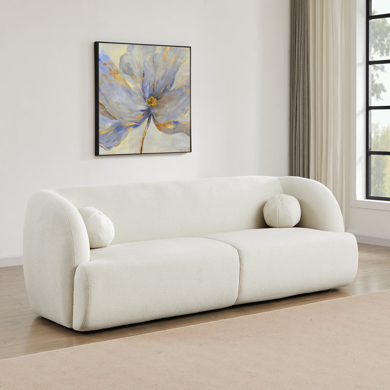 Wade Logan® Ashunta 87'' Boucle Recessed Arm Sofa & Reviews | Wayfair