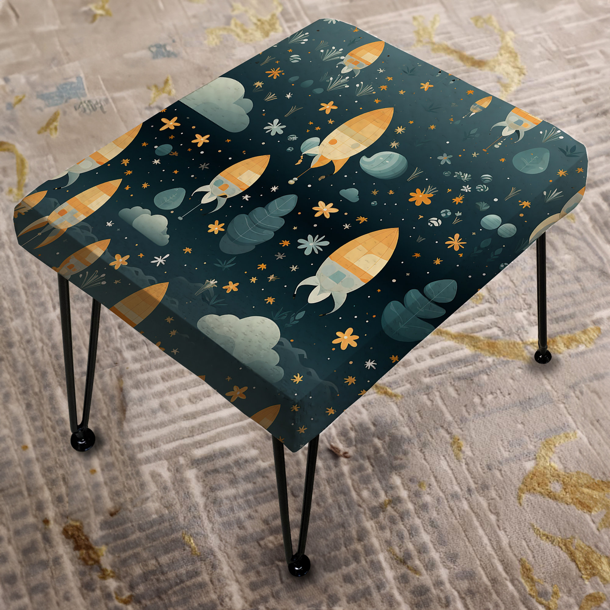 Design Art Space Rocket For Kids Bedroom - Kids Bedroom Rectangle ...