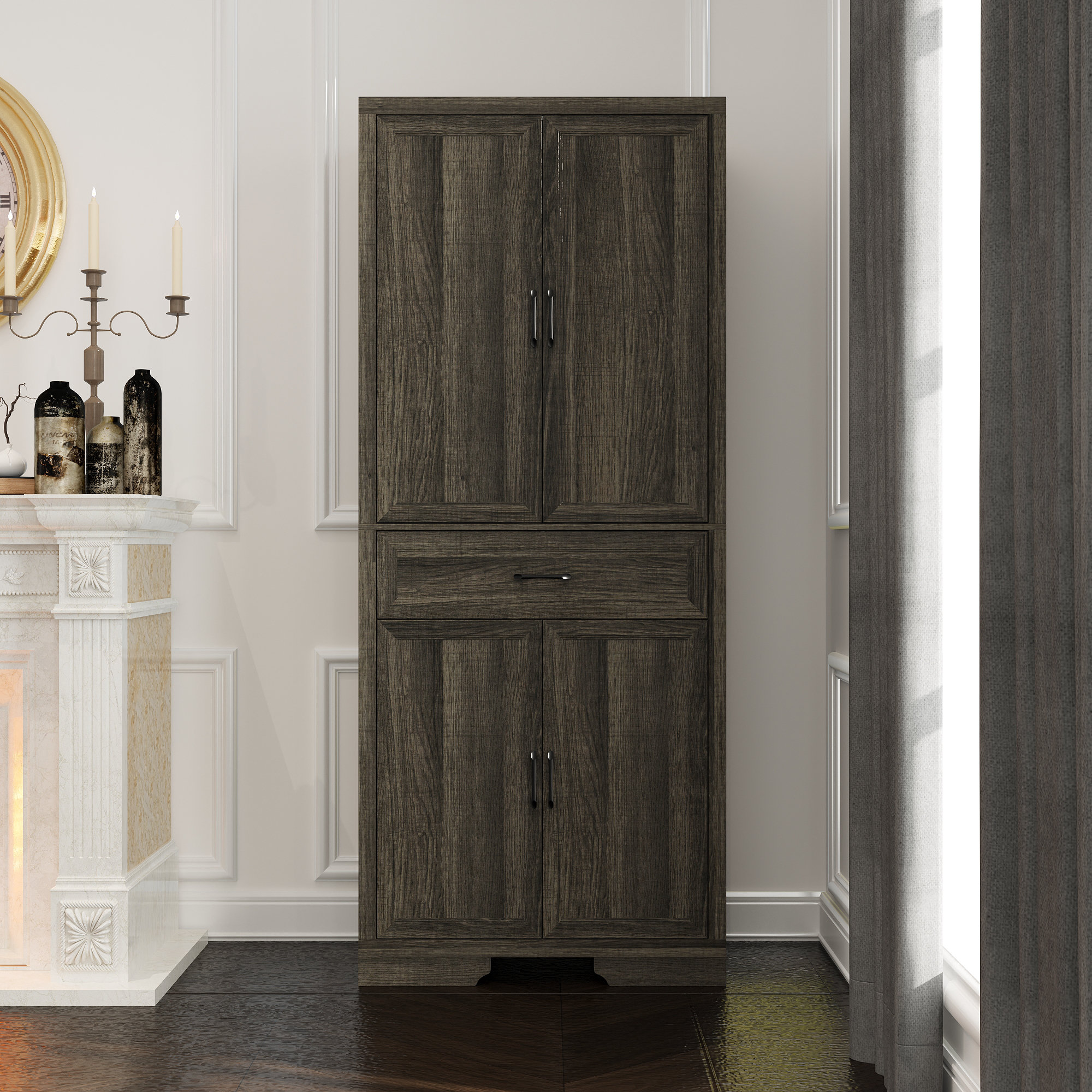 Winston Porter 31.5" Wide Vertical Storage Cabinet Dining Cabinet With ...
