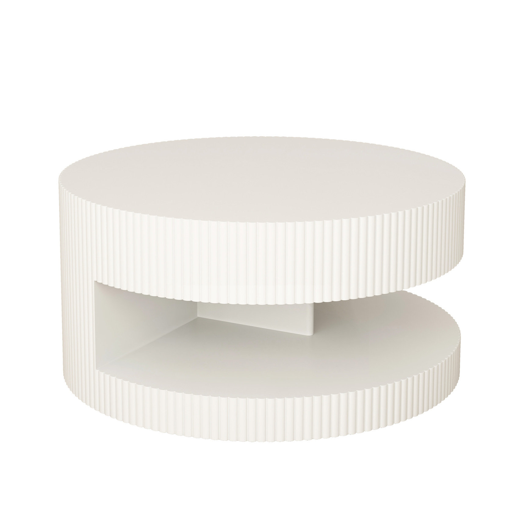 Ivy Bronx 31.5'' Round Coffee Table, Modern With Vertical Stripe And ...