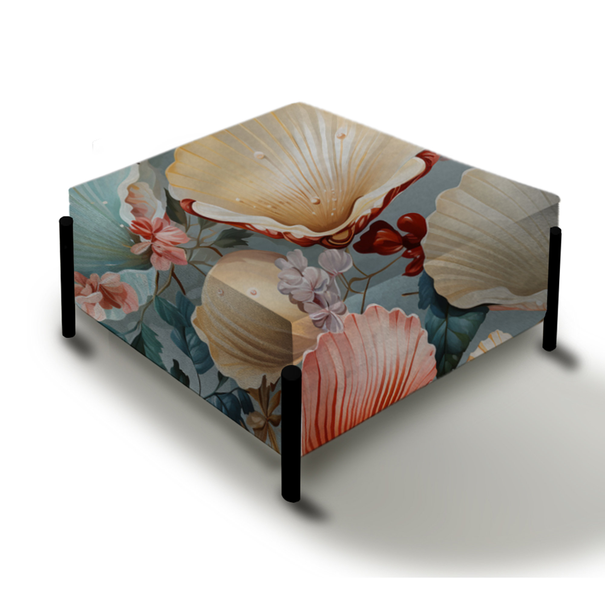 East Urban Home Elzada Oceanic Seashell Harmony - Coastal Large Square ...