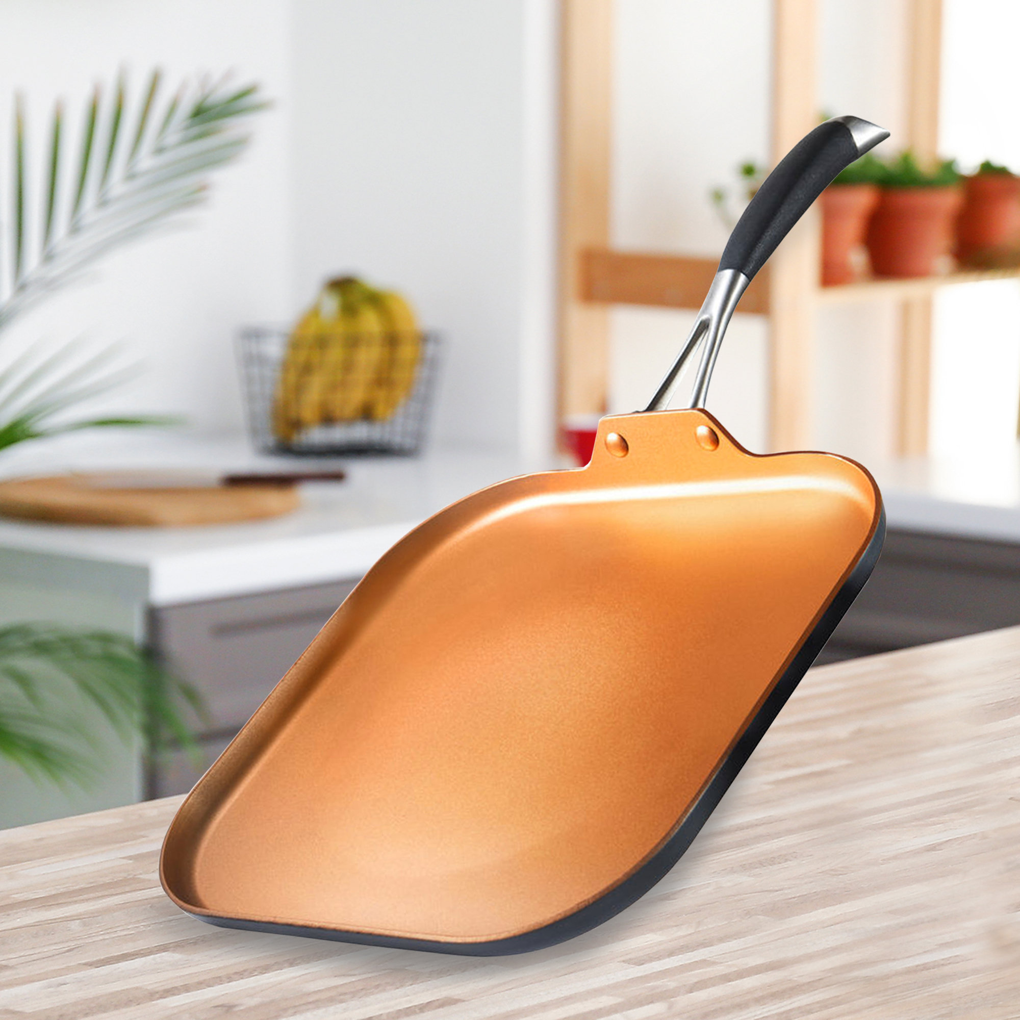 NutriChef Copper Non Stick Griddle Pan | Wayfair