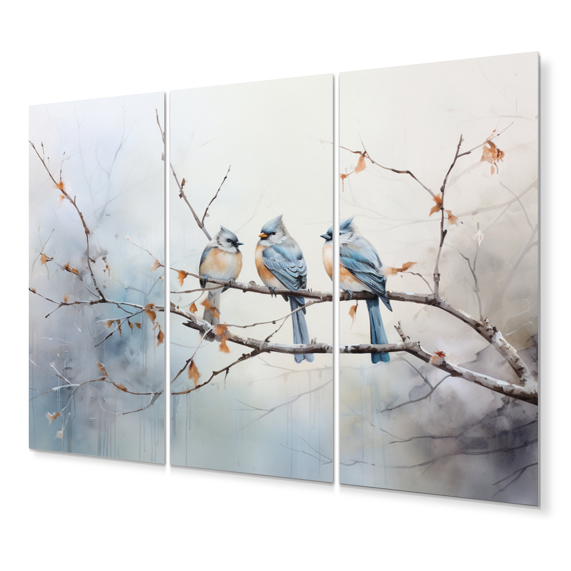 Design Art Birds on the Brink II - Animals Metal Wall Decor Set | Wayfair