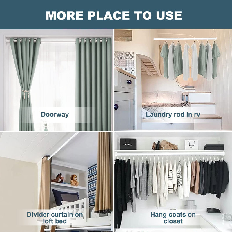 Tromay Adjustable Spring Shower Tension Curtain Rod | Wayfair