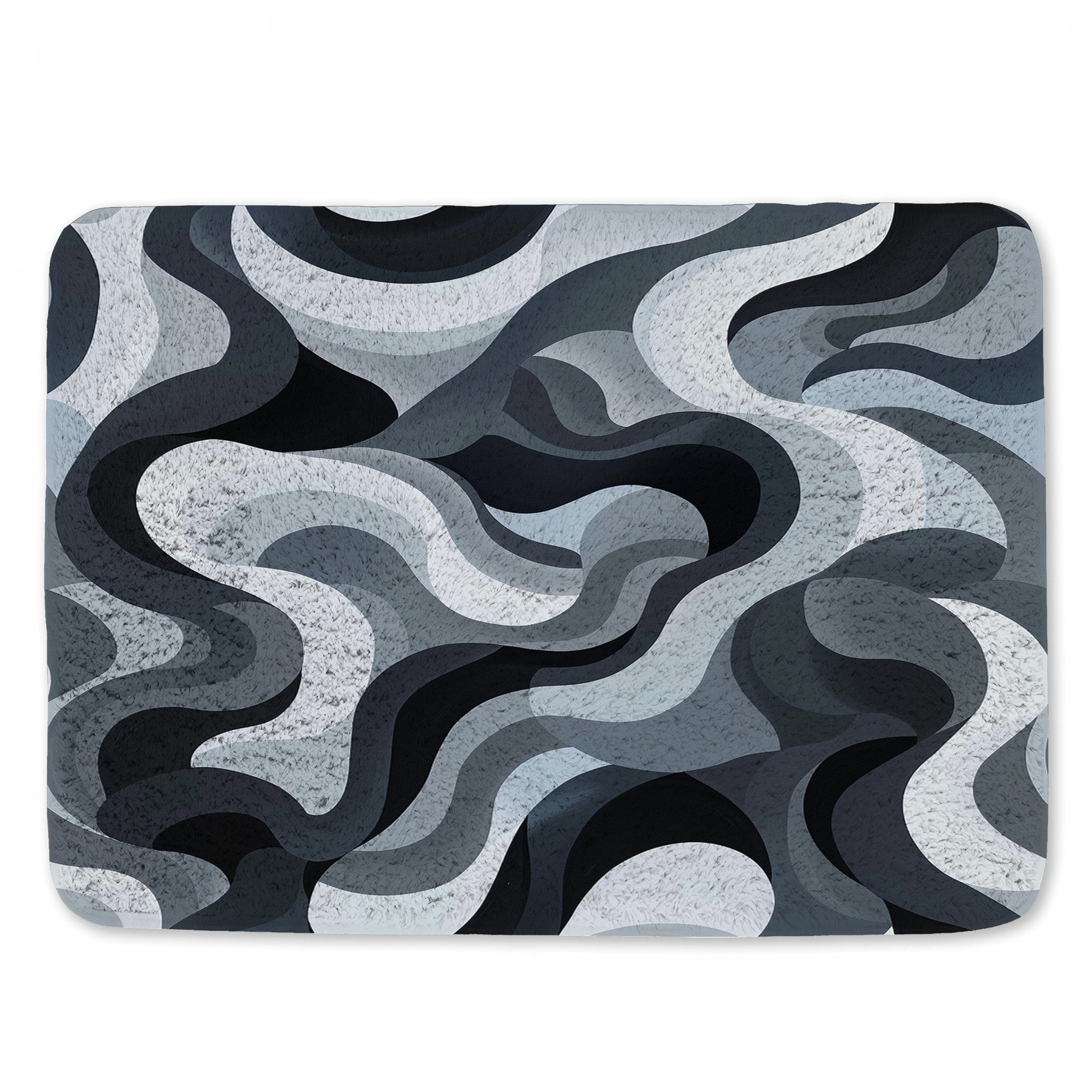 Ivy Bronx Abstract Waves Bath Mat Abstract Bathroom Decor Modern | Wayfair