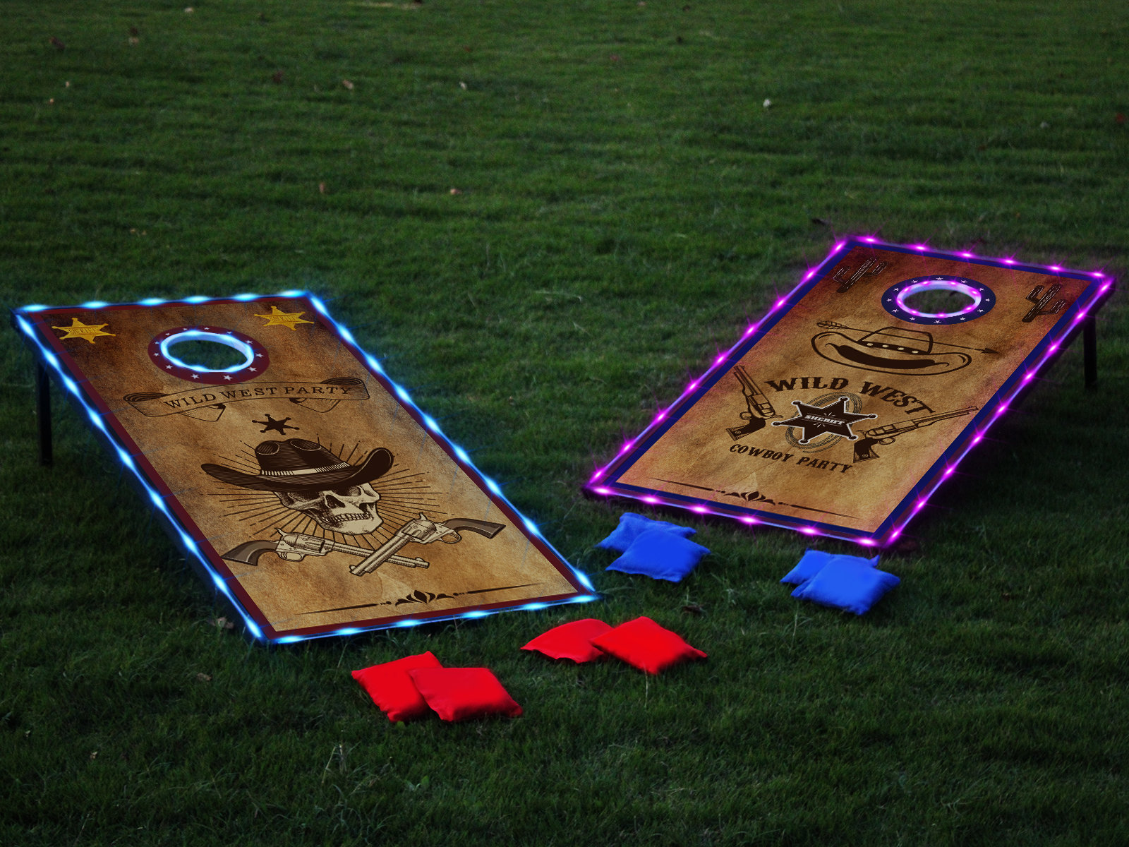 RayChee Led Cornhole Board Set, 2' Regulation Size Cornhole Boards ...