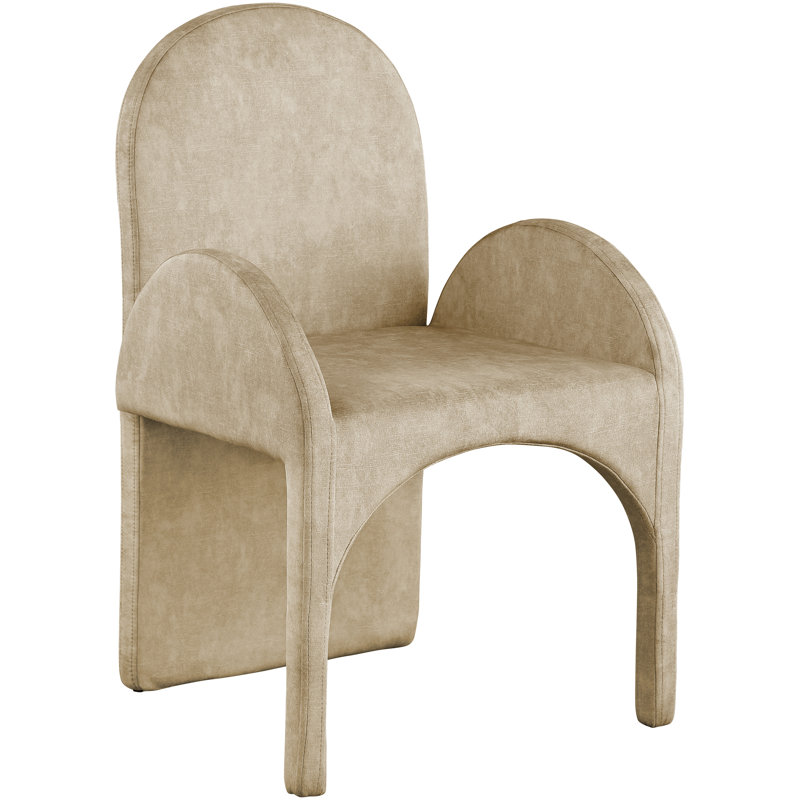 Everly Quinn Caserta Velvet Upholstered Solid Back Arm Chair & Reviews ...