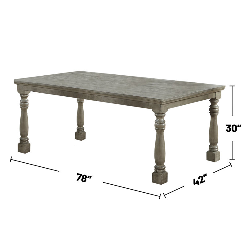 Ophelia & Co. Rectangular Wooden Dining Table With Column Legs In Light ...