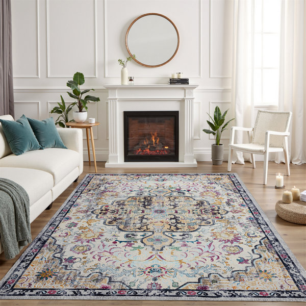 Bungalow Rose Rectangle Polyester Machine Woven Area Rug | Wayfair