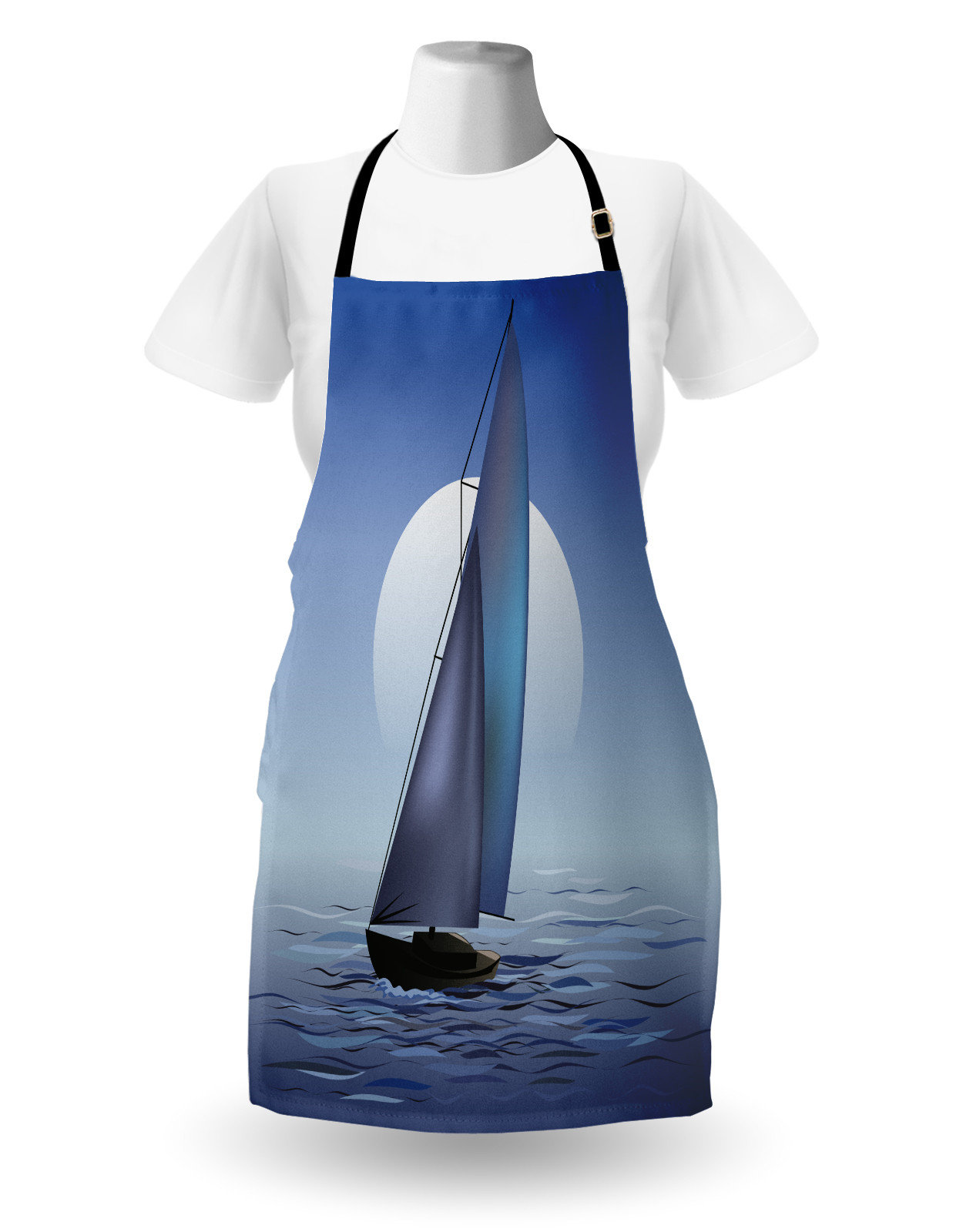 East Urban Home Nautical Apron Unisex, Sail Boat Wavy Serene, Adult ...