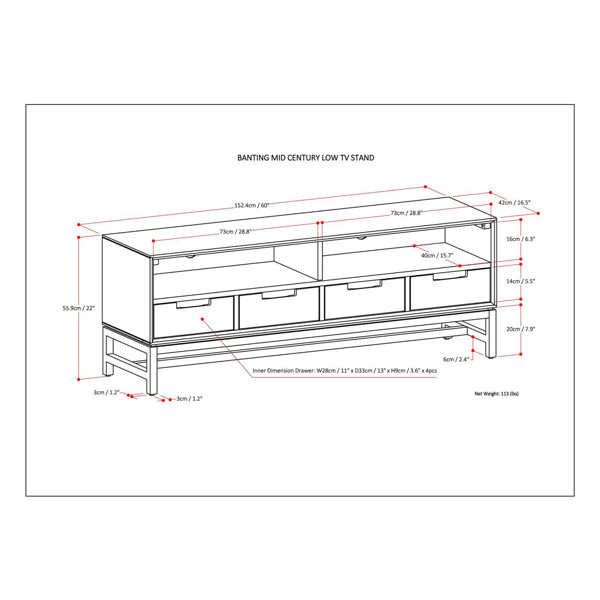 Simpli Home Banting TV Stand for TVs up to 65" & Reviews | Wayfair