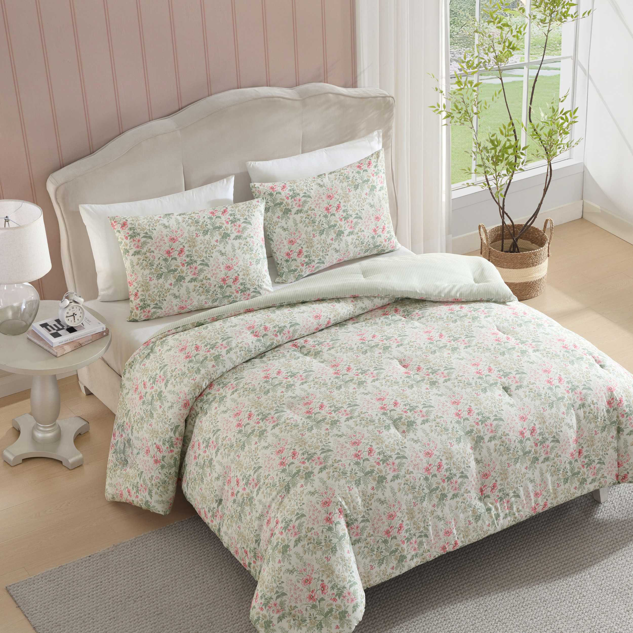 Laura Ashley Felicity Laura Ashley Arden Floral Pink Comforter Bonus ...
