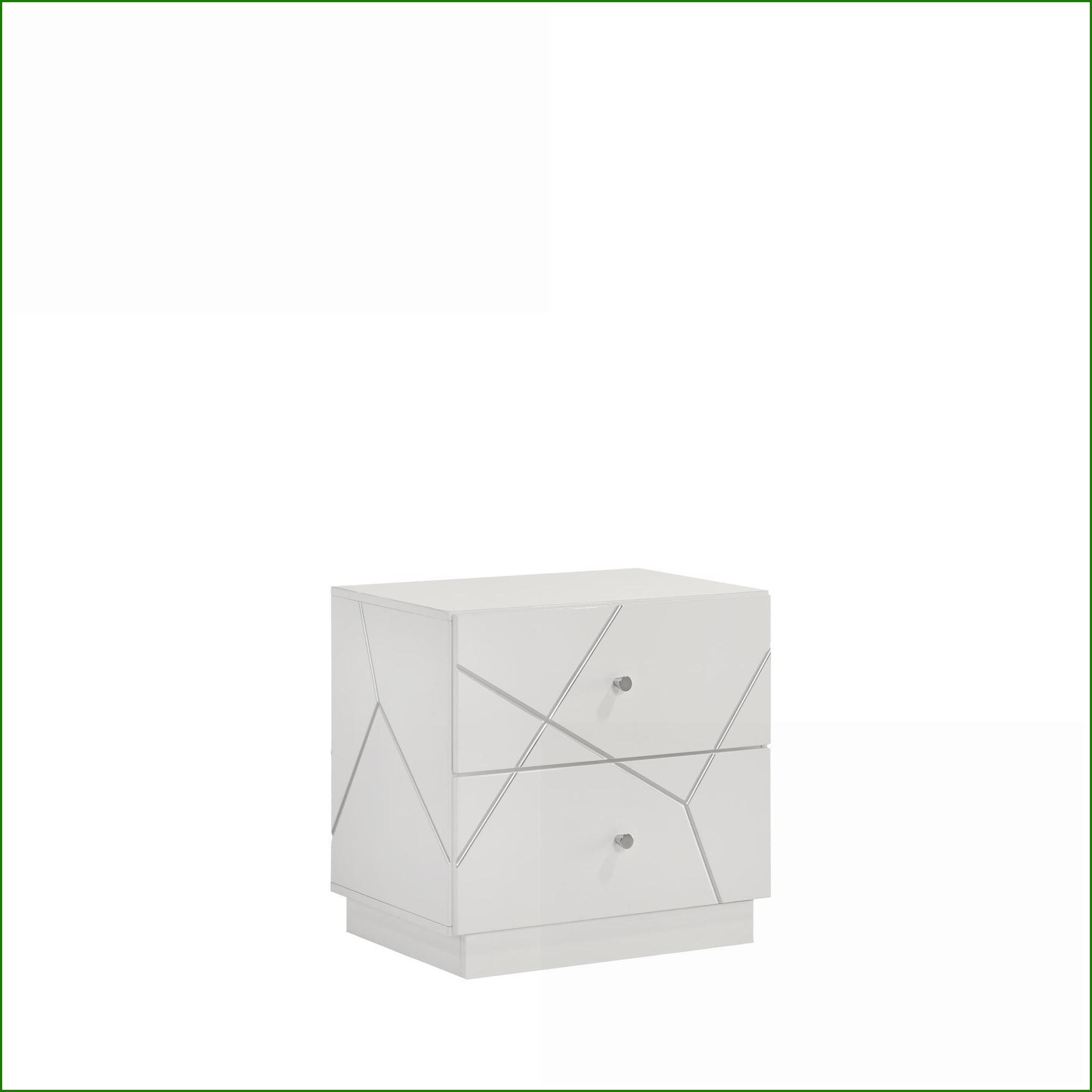 Latitude Run® Modern Lacquer Nightstand with Geometric Drawers & Velvet ...