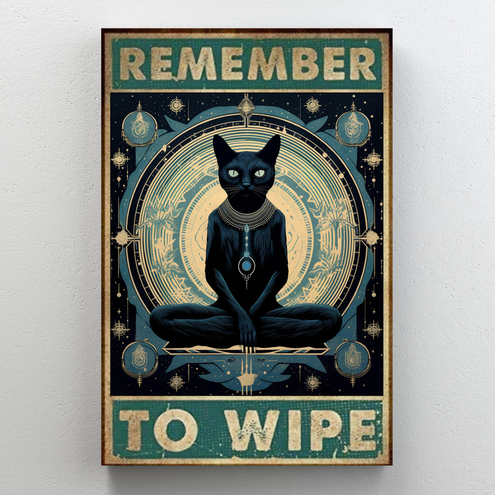 Trinx Marlaysia Black Cat Remember To Wipe On Canvas Print | Wayfair