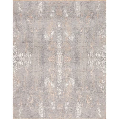 Samad Rugs Nirvana Couture Silk Damask Area Rug in Silver/Gold | Perigold