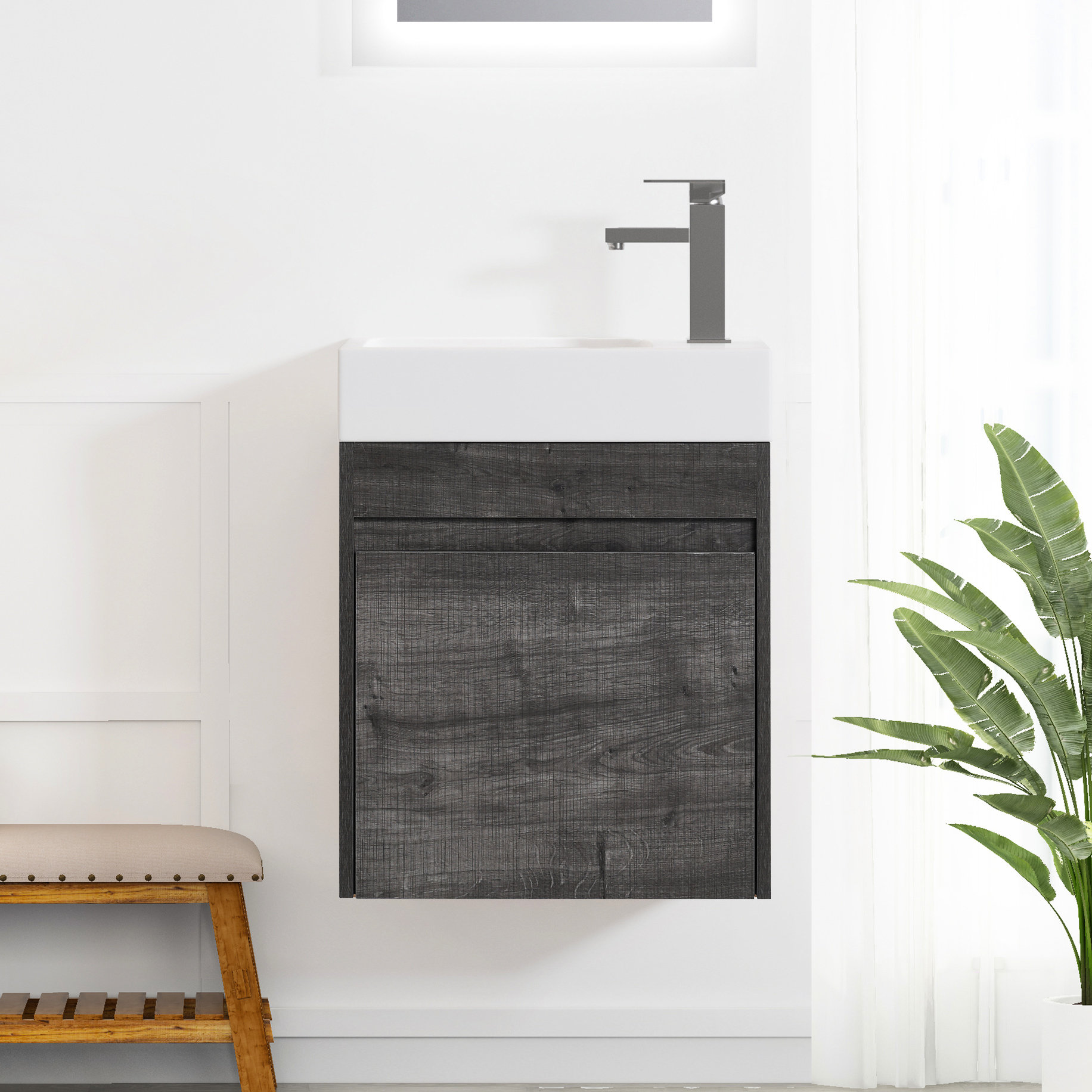 Red Barrel Studio 18'' Wall - Hung Bathroom Vanity In Modern Style With ...