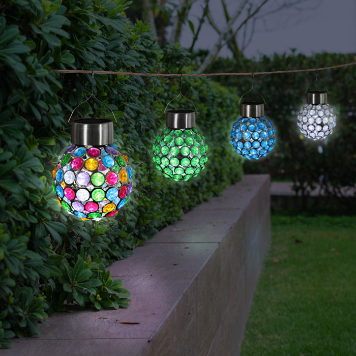 Exhart Solar Hanging Acrylic Ball Lights, 4 by 6 Inches & Reviews | Wayfair