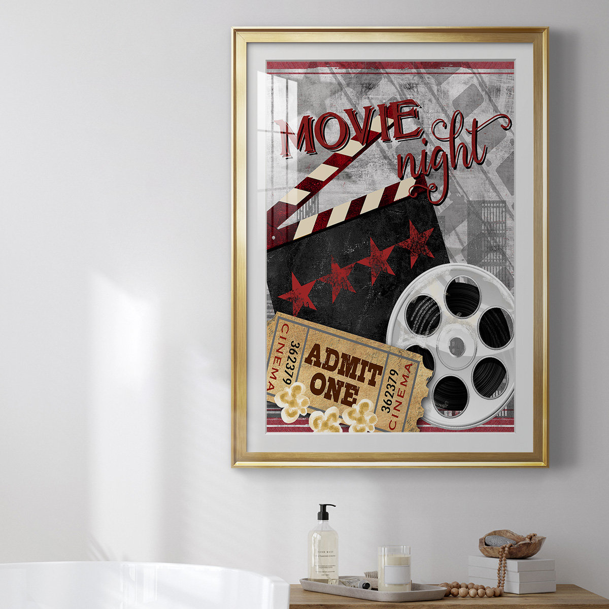 Trinx Movie Night II Premium Framed Print - Ready To Hang | Wayfair