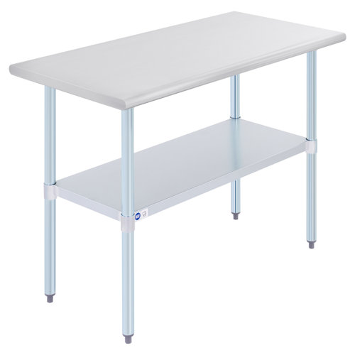 Latitude Run® 36"W Stainless Steel Open Base Work Table With Undershelf ...