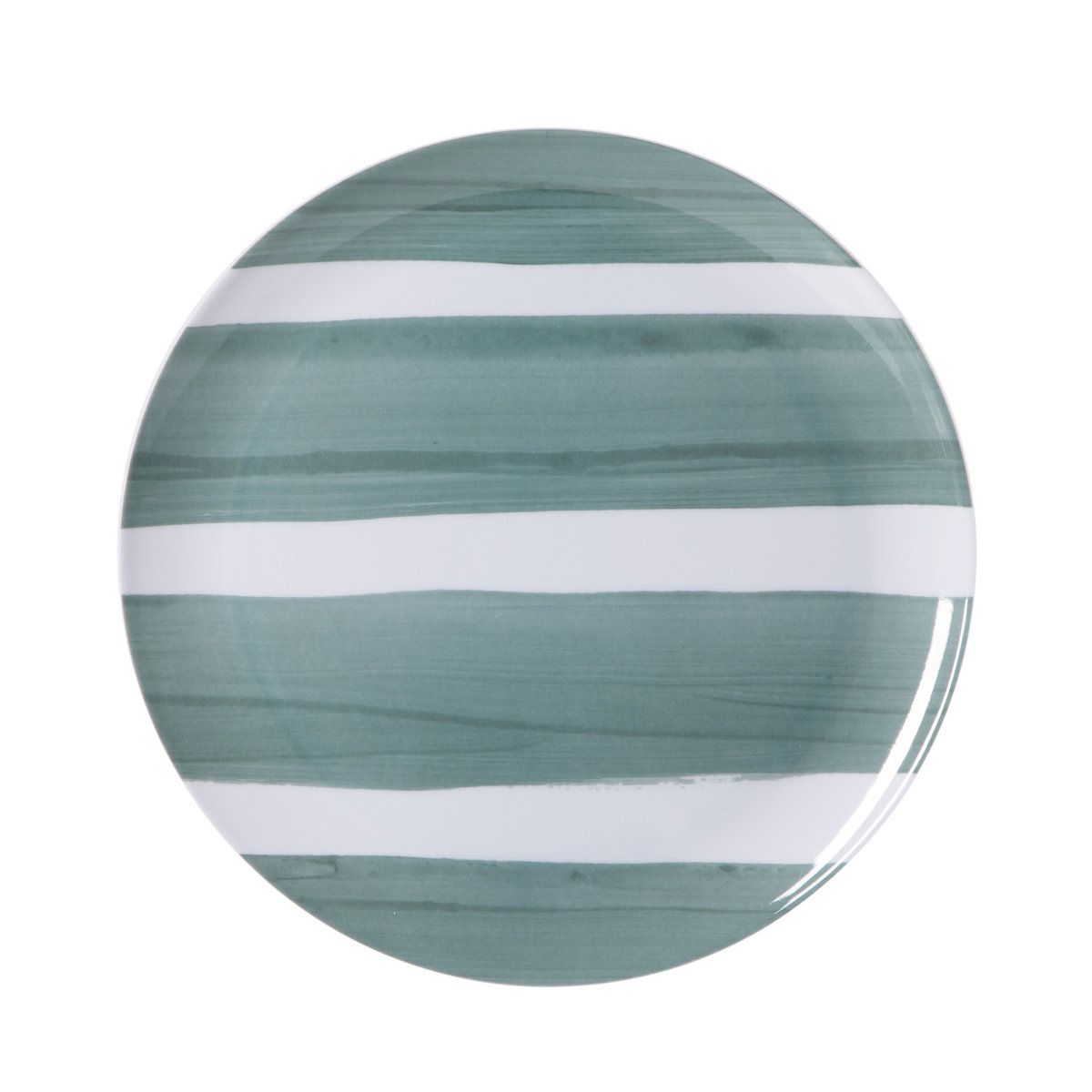 Gibson Home Cottage Stripes 12 Piece Unbreakable Melamine Plates and ...