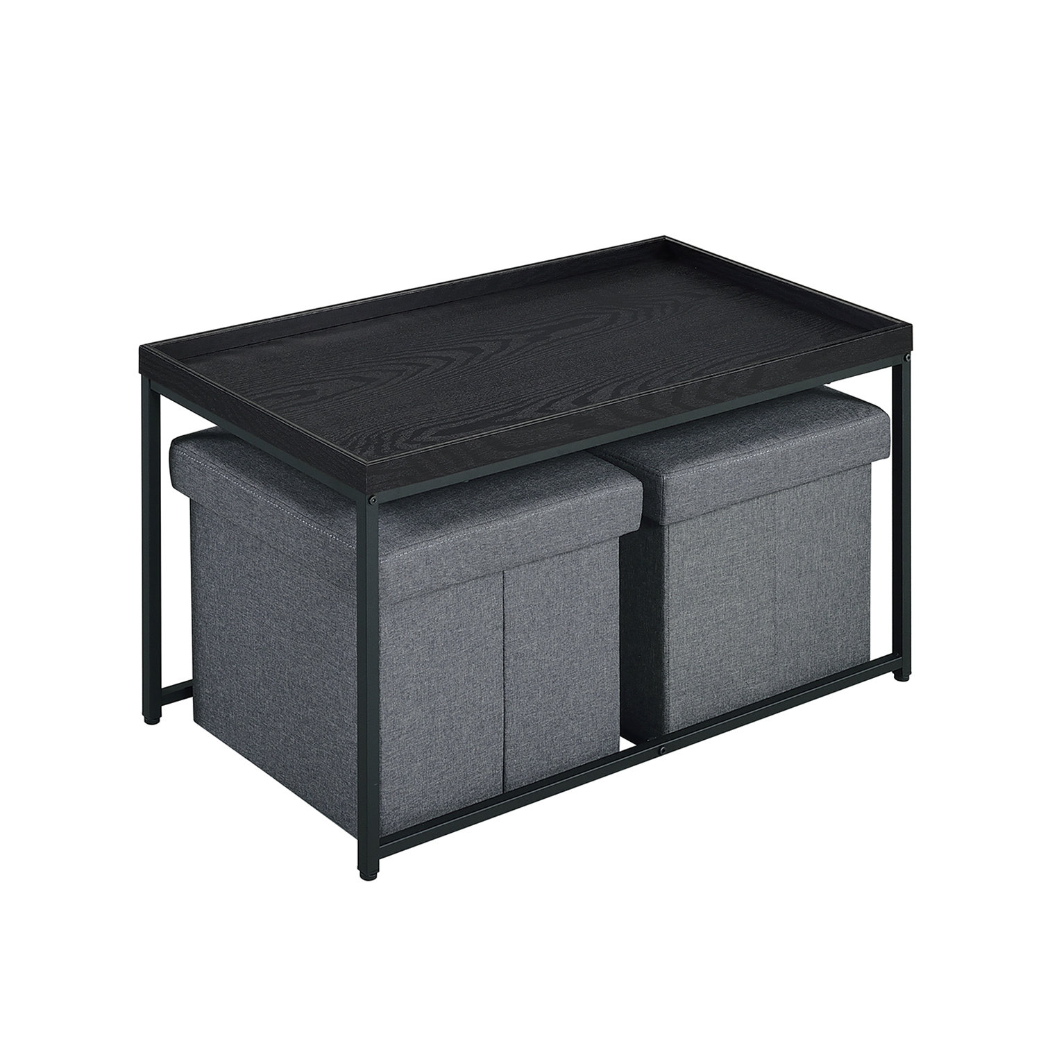 17 Stories Ervine Lift Top Frame 3 Nesting Tables with Storage | Wayfair