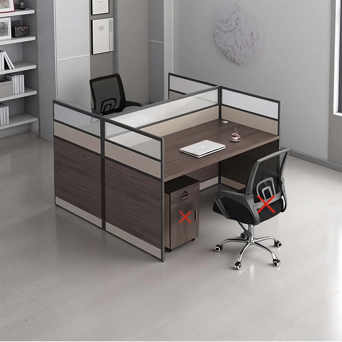 VIFOTO Rectangle 2 Person Office Cubicle Desk - Wayfair Canada