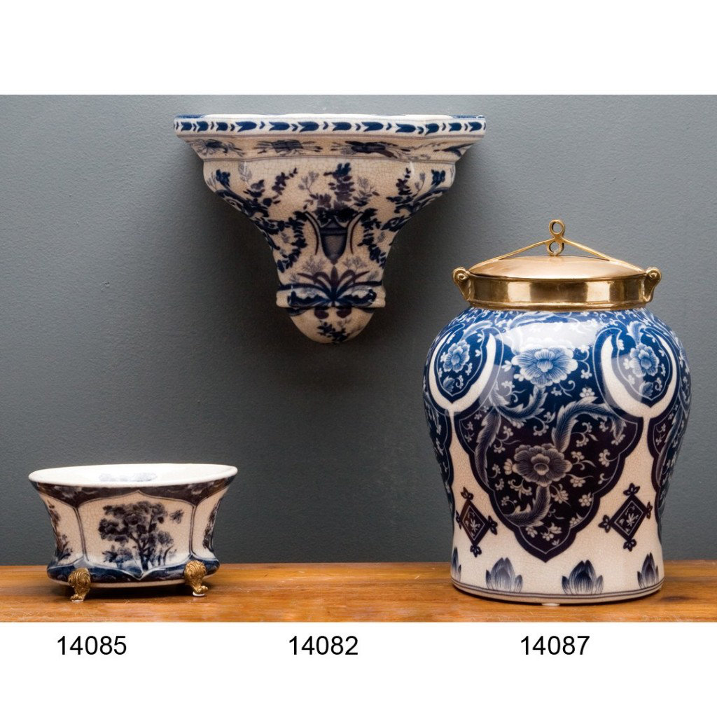 Danny's Fine Porcelain Pocelain Basin Pot Planter with Bronze Feet ...