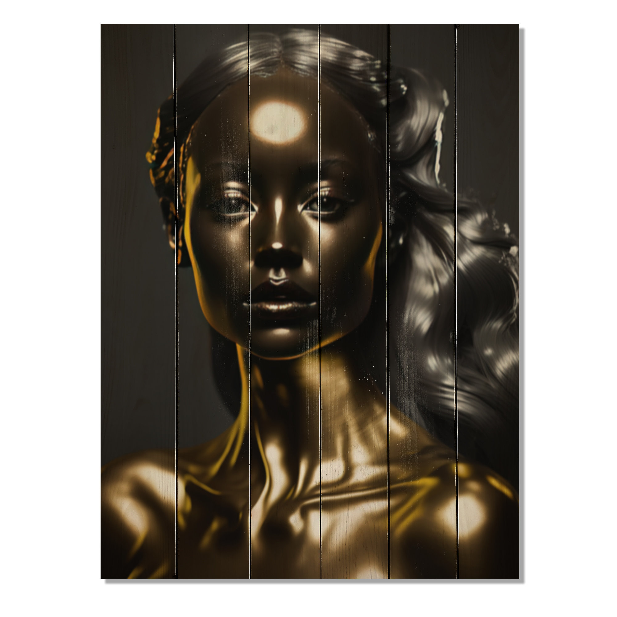 Everly Quinn Vintage Gold Woman Portrait I - Boho Woman Print on ...