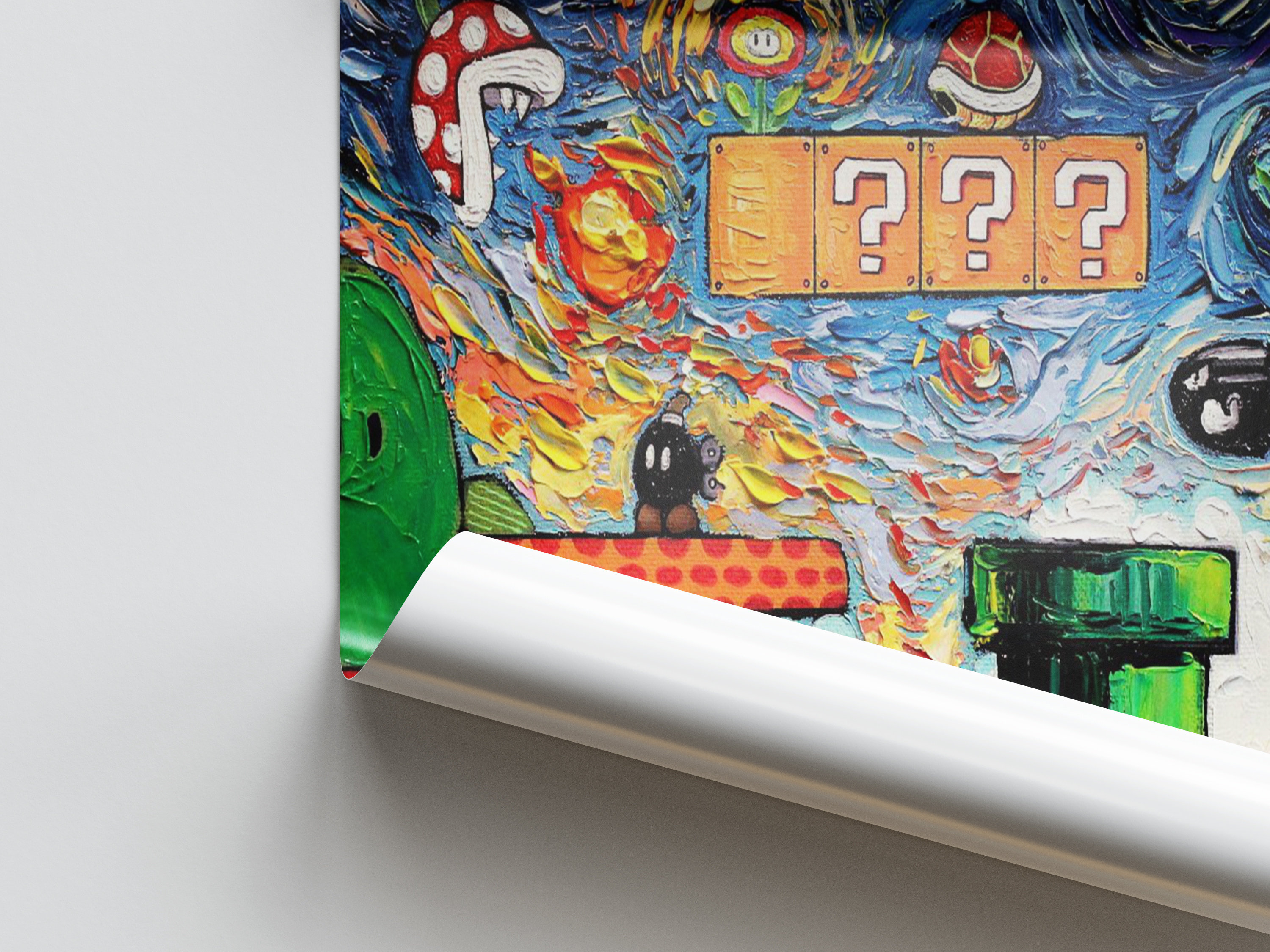 Lark Manor™ Mario World Van Gogh, Super Mario Canvas Gift, Van Gogh ...