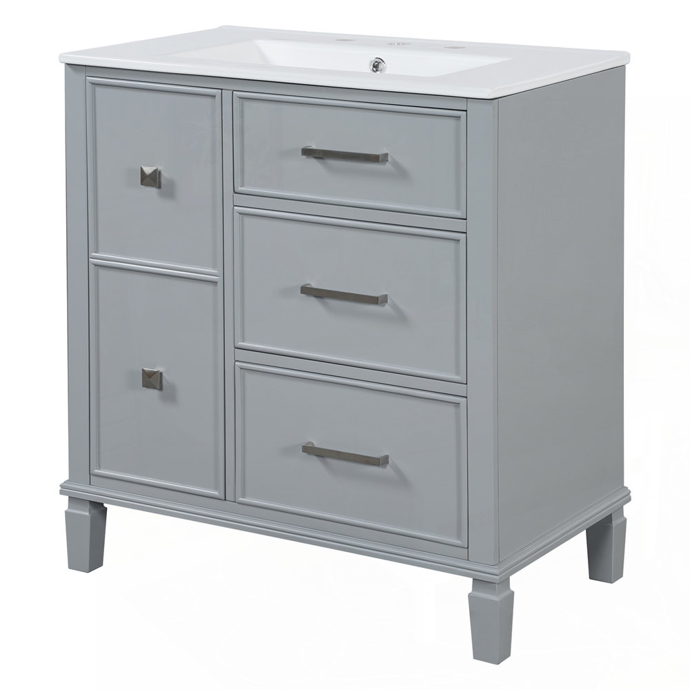 Winston Porter Sophisticated Bathroom Vanity with Innovative Drawer and ...