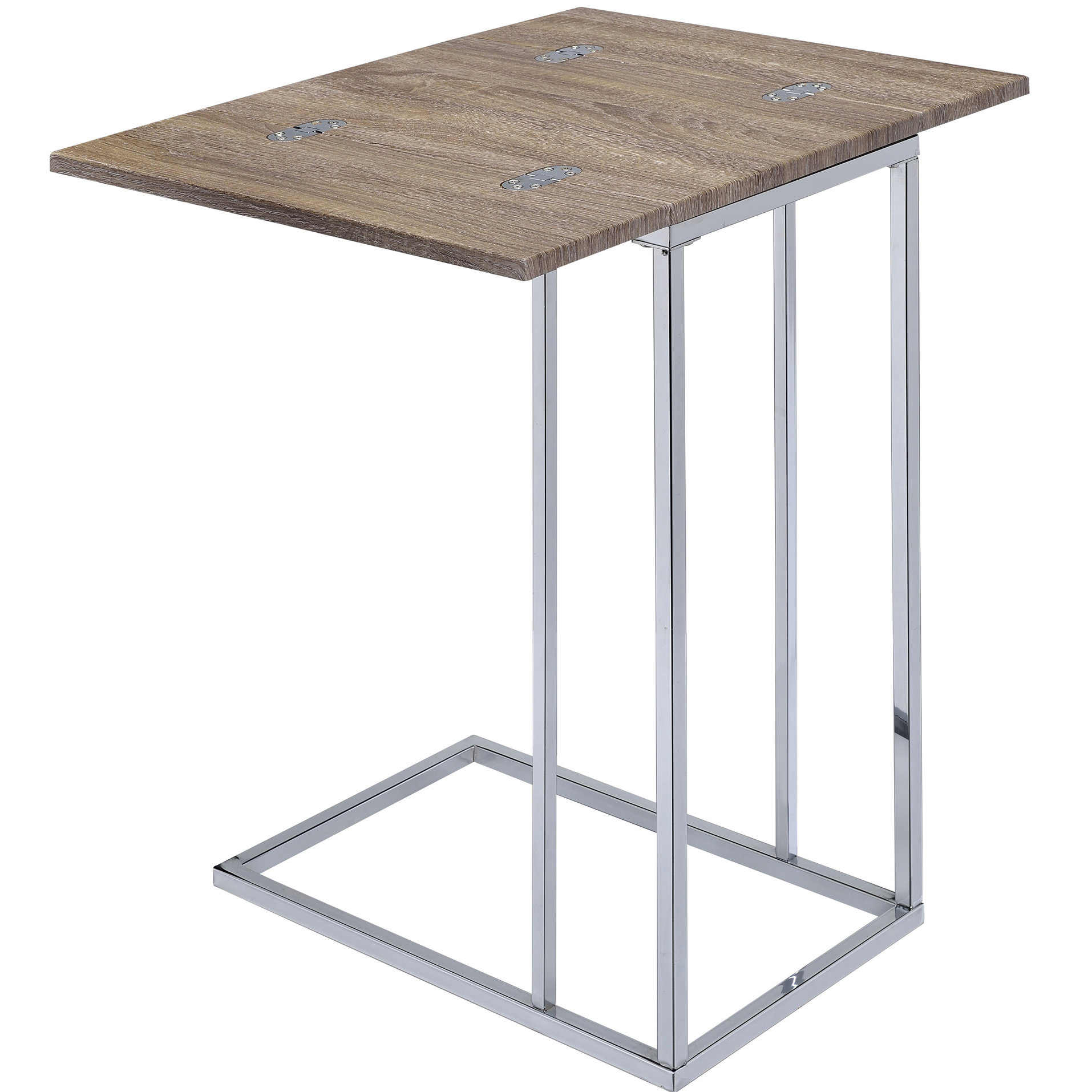 17 Stories Weathered Oak Side Table With - Expandable Function And ...