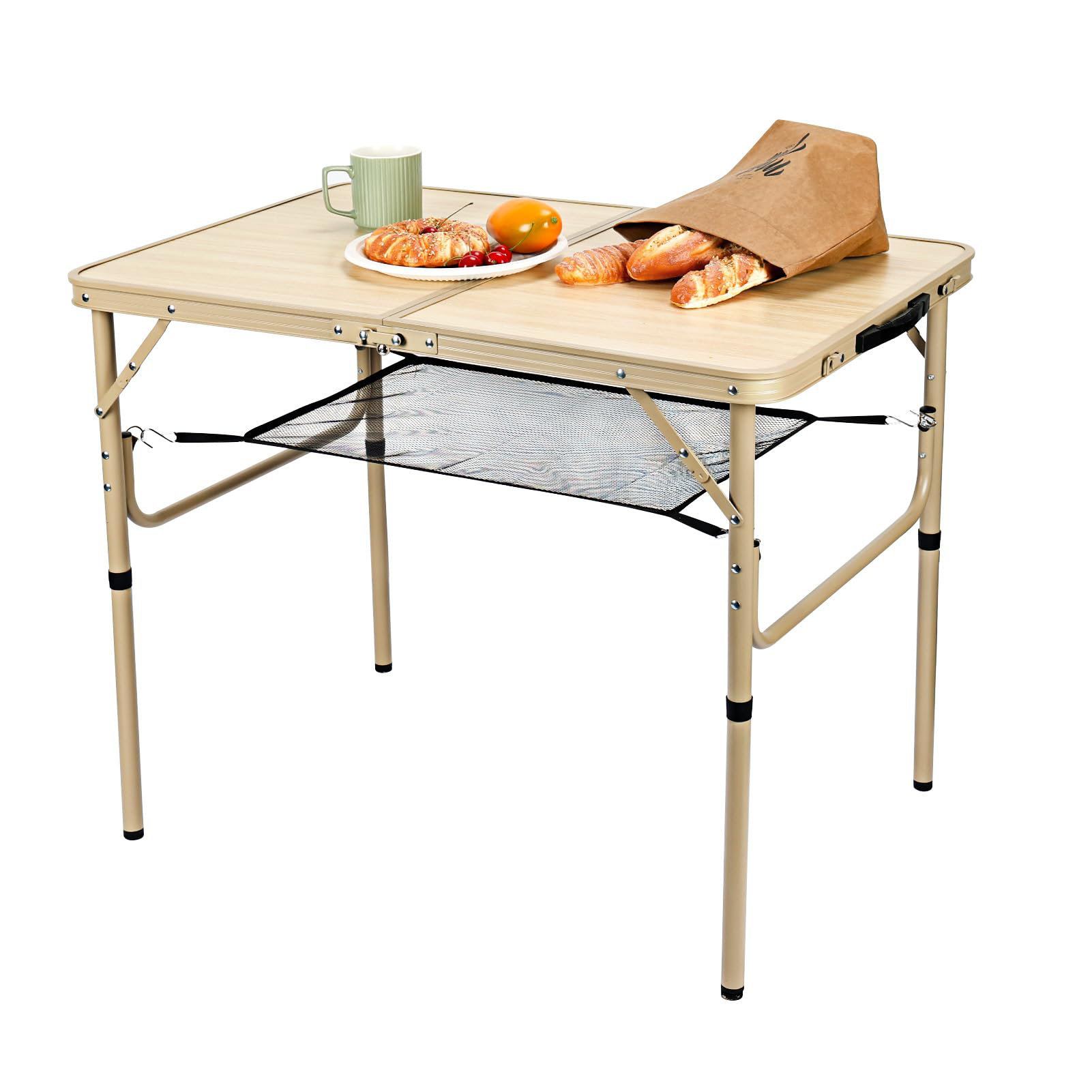 LOVE YOUR BATH LLC Folding Camping Table, Adjustable Height, Portable ...
