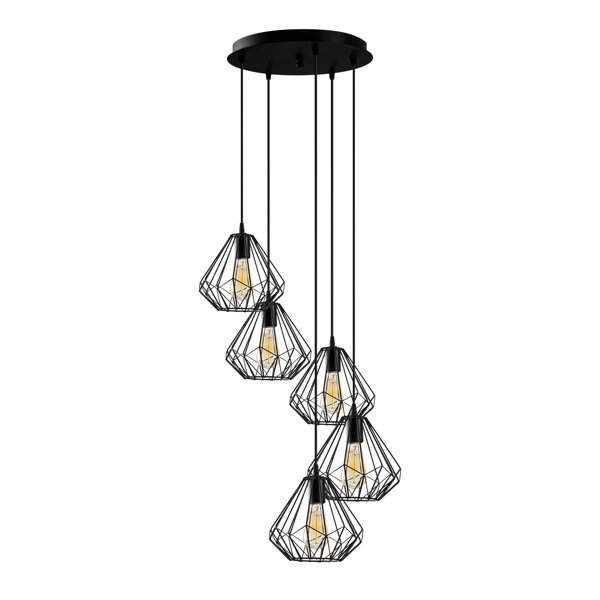 East Urban Home 5 - Light Black Cluster Pendant | Wayfair
