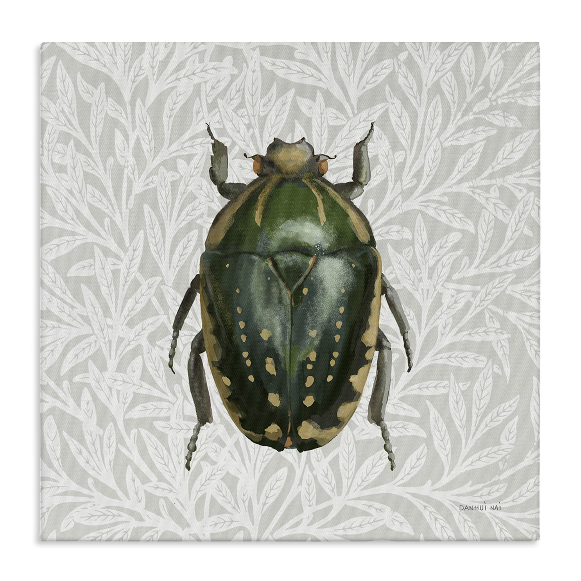 Gracie Oaks Beetle with Botanical Pattern Canvas Wall Art by Danhui Nai ...