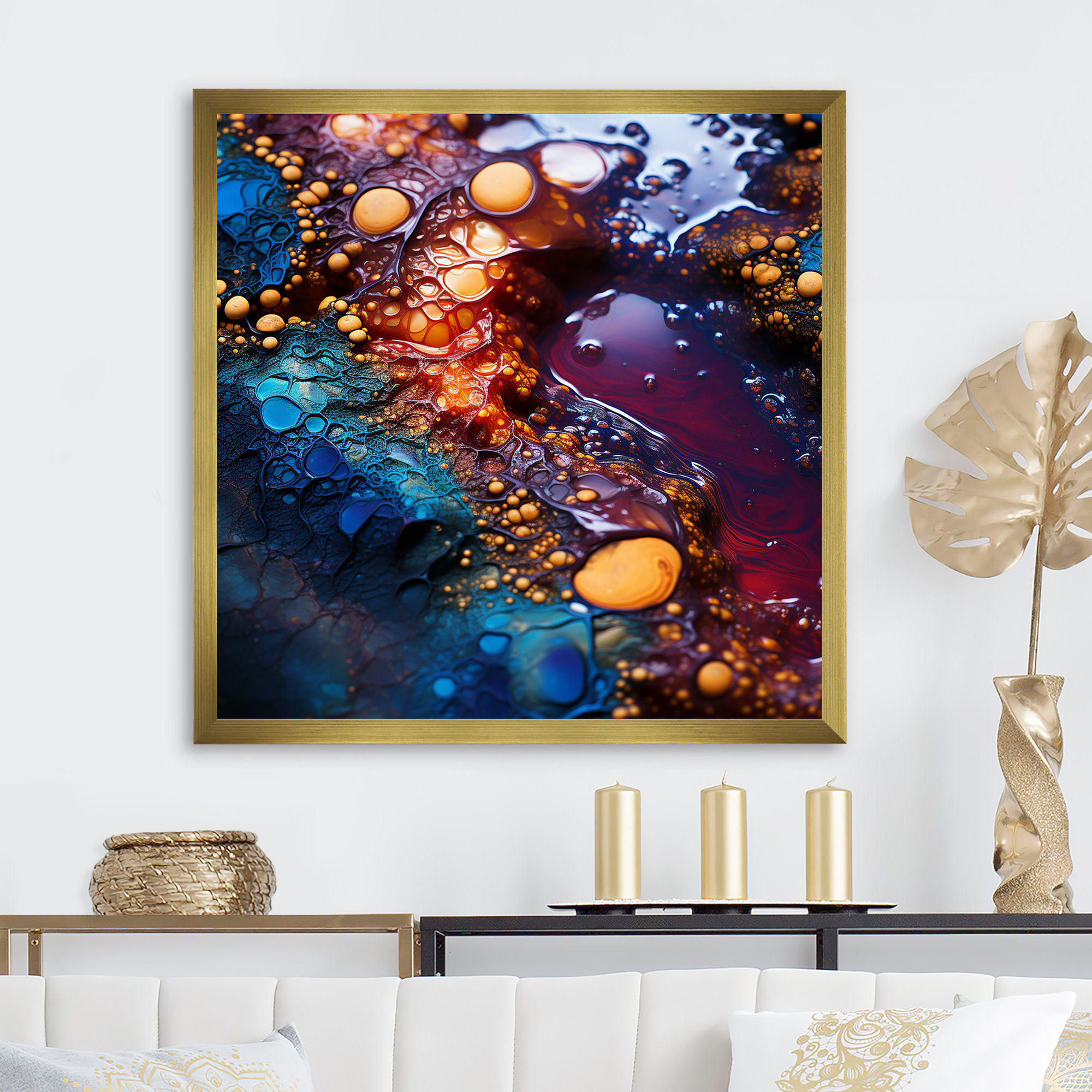 Mercer41 Blue Crystal Stone Core III - Stone Geode Wall Art | Wayfair