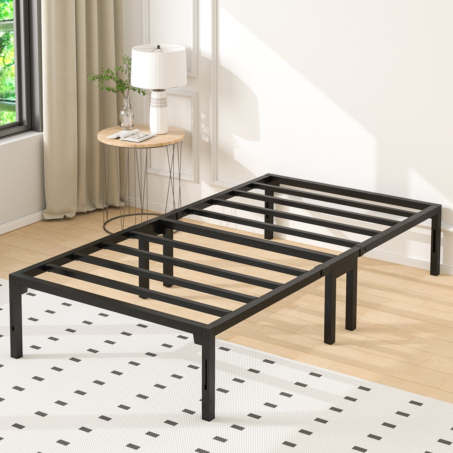Latitude Run® 14inch Easy Assembly Bed Frame No Tool Needed Twin ...