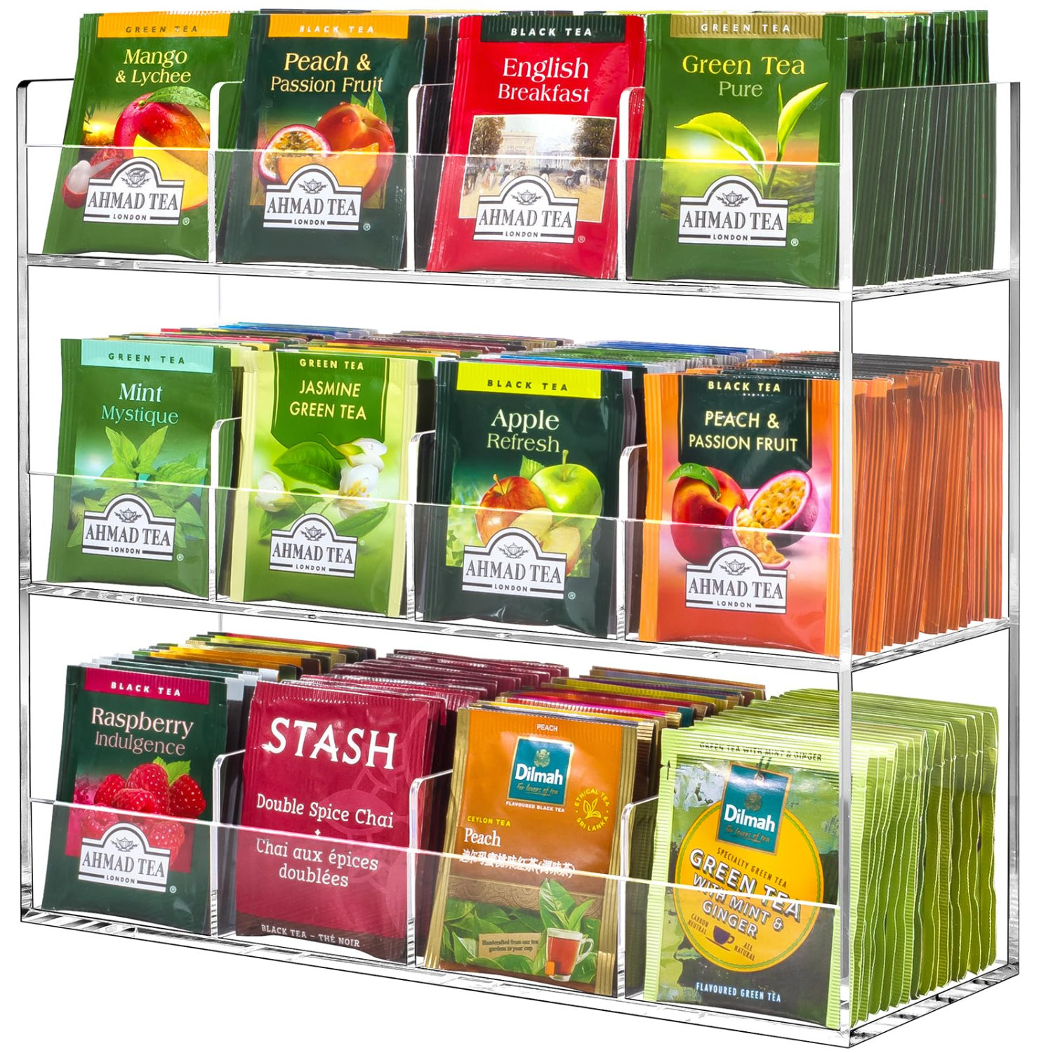 Latitude Run® Acrylic Tea Bag Organizer For 216 Tea Packets, No ...