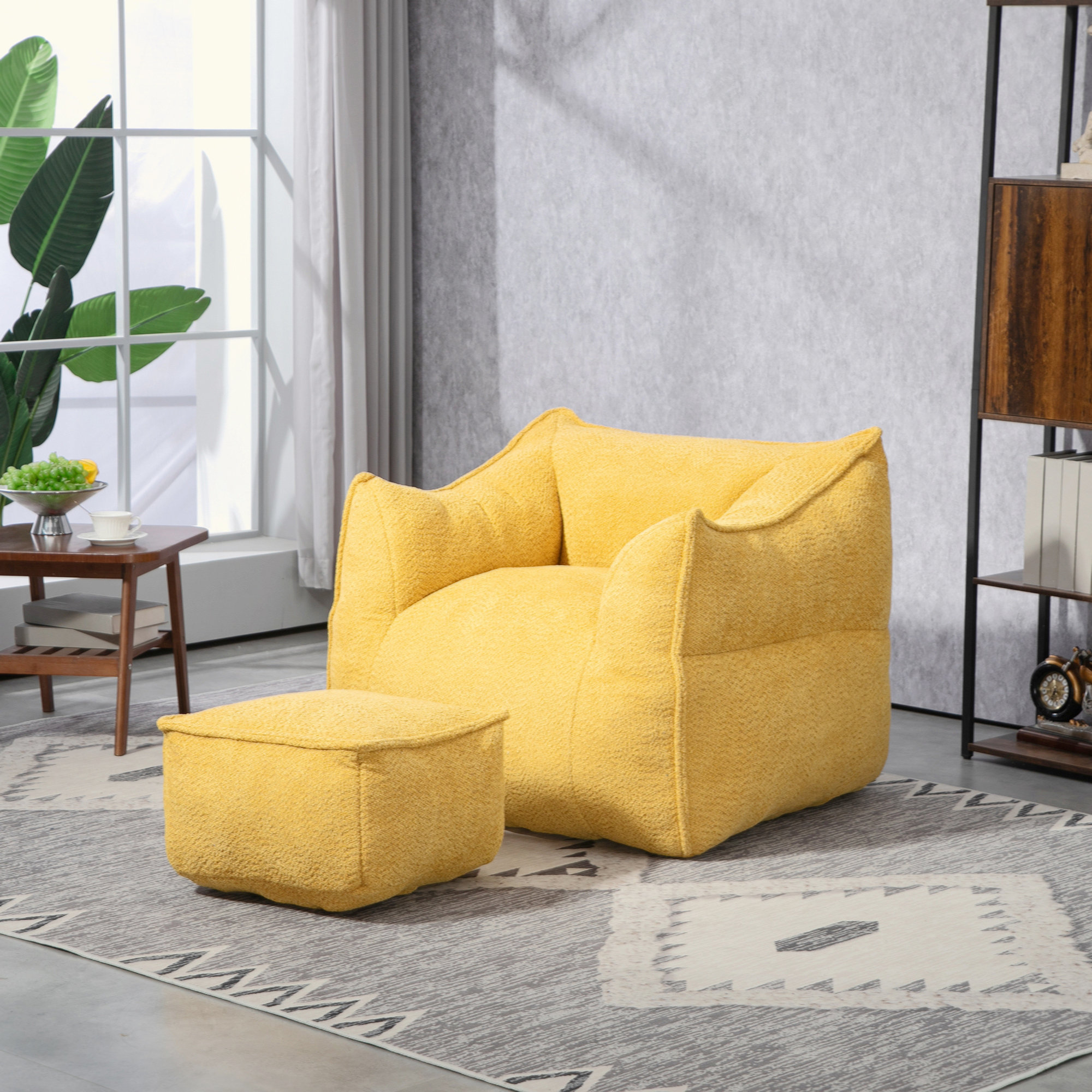Corrigan Studio Bean Bag Chair Lazy Sofa/Footstool Durable Comfort ...