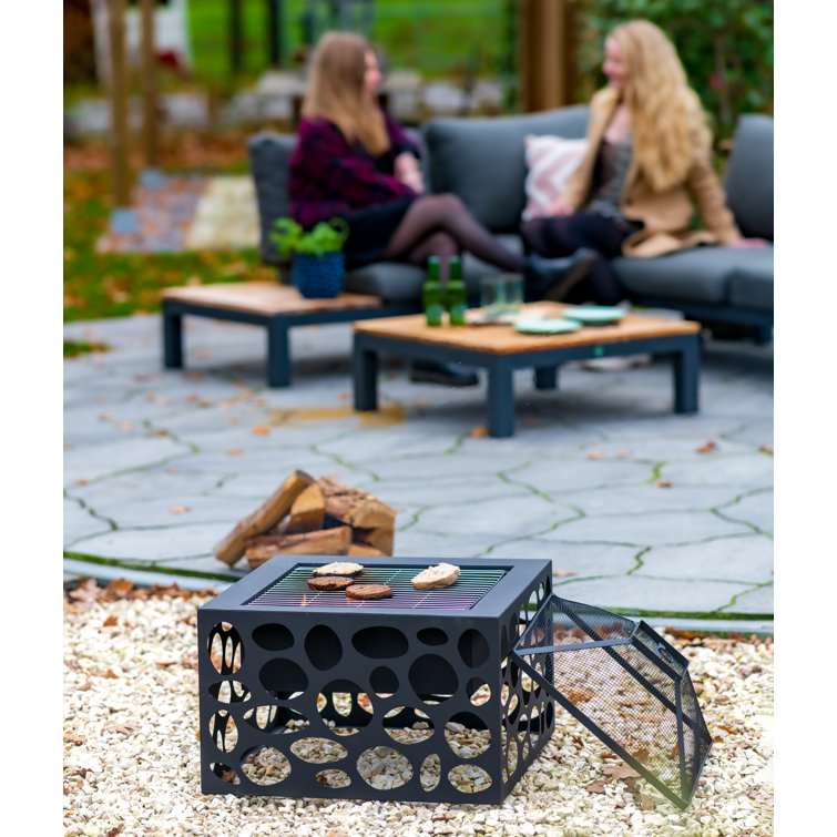 Williston Forge Amanzia 45Cm H x 55Cm W Steel Wood Burning Outdoor Fire ...